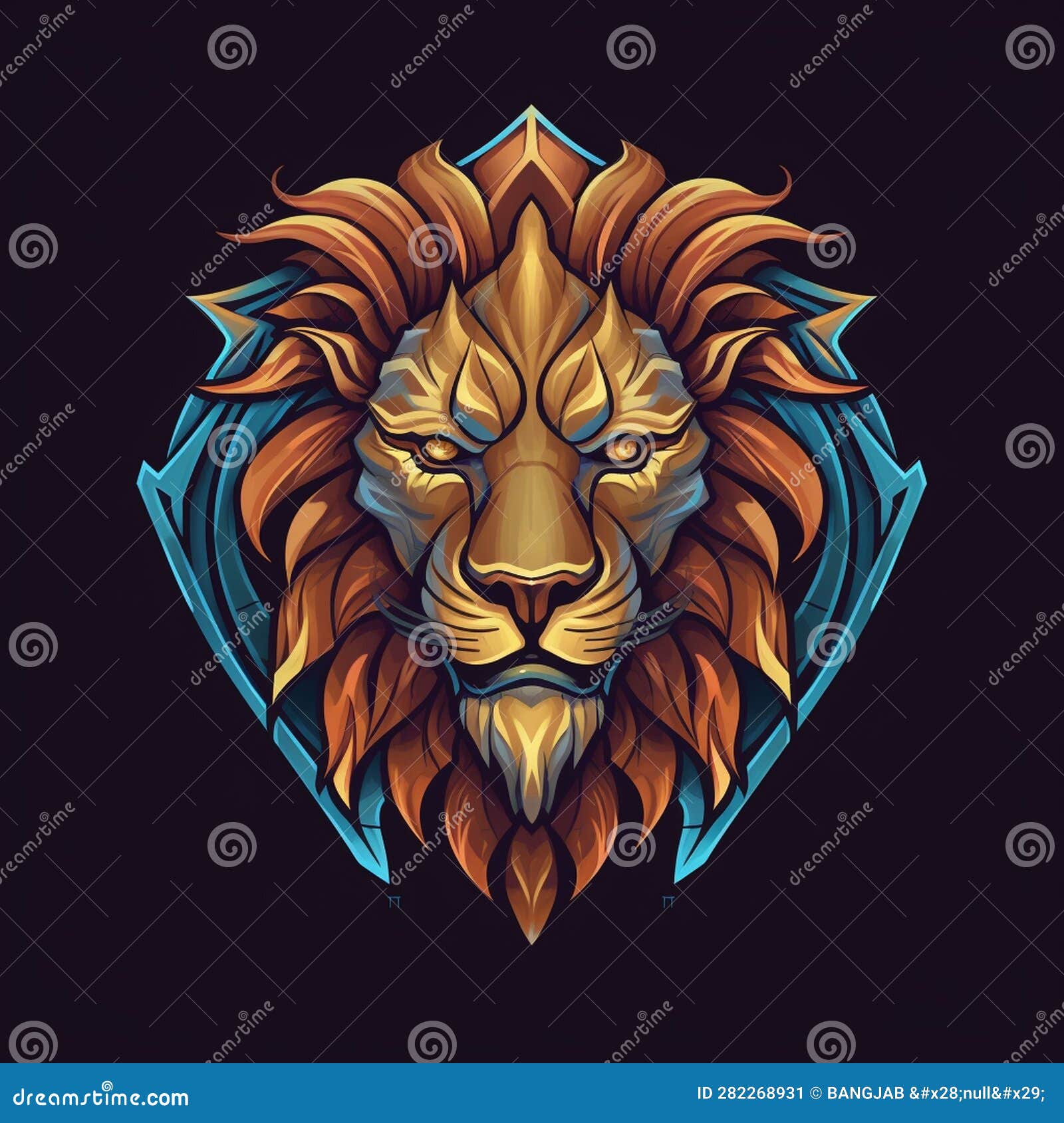 Lion Logo 2D Digital Illustration Stock Illustration - Illustration of ...