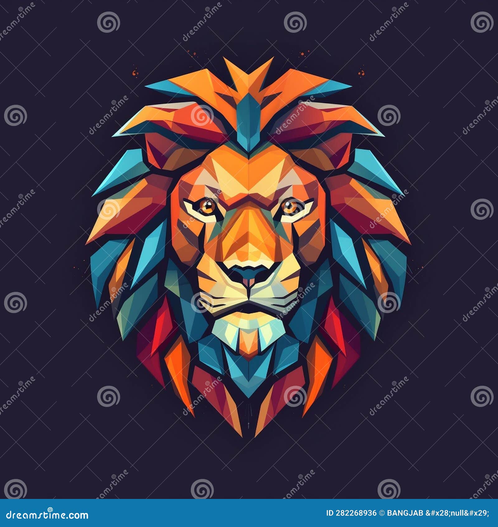 Lion Logo 2D Digital Illustration Stock Illustration - Illustration of ...