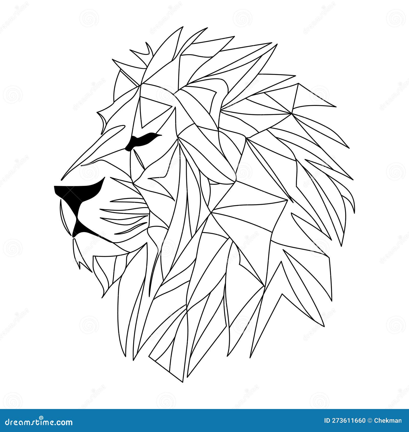 Lion Logo Design. Abstract Black Polygon Lion Head. Calm Lion Face ...
