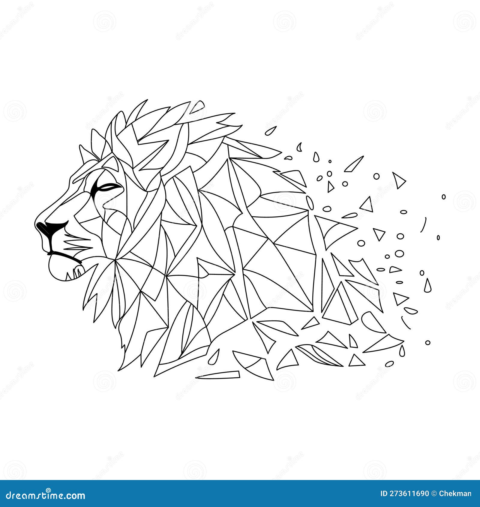 Lion Logo Design. Abstract Black Polygon Lion Head. Calm Lion Face ...