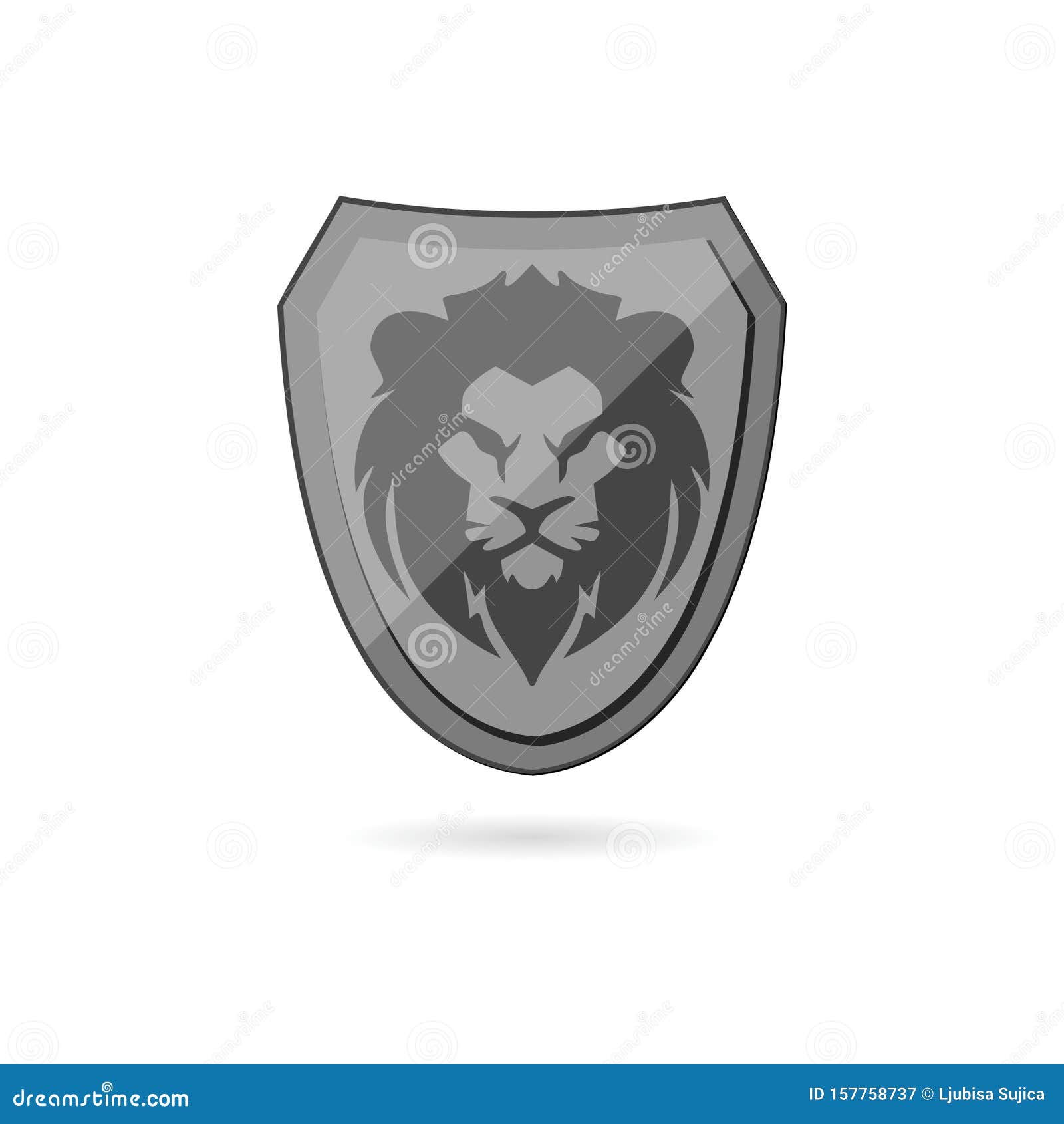 Lion Logo Shield Mascot Design Illustration Icon Stock Vector ...