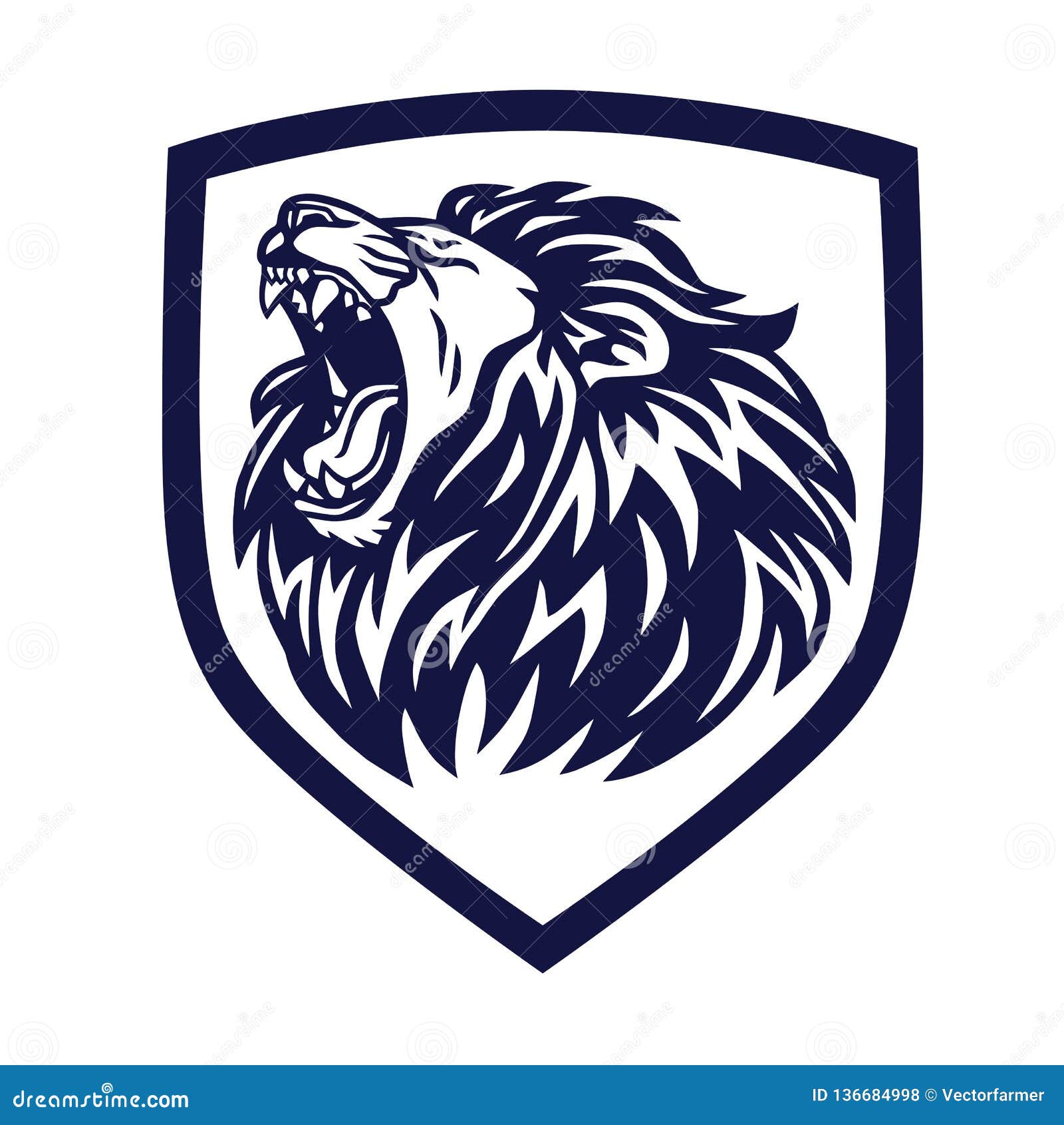 Lion Logo Shield Vector stock vector. Illustration of blank - 136684998