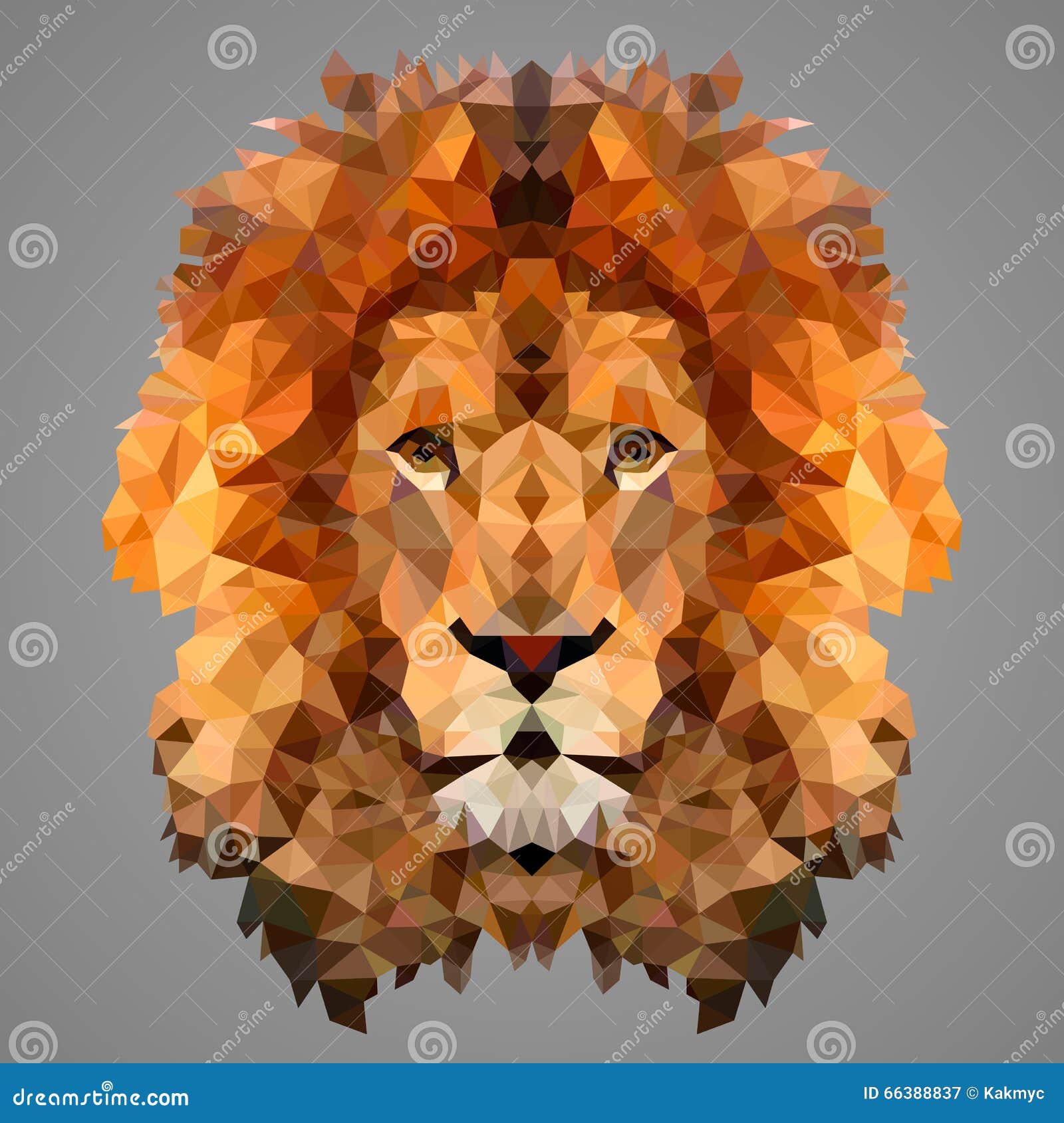Lion low poly portrait stock vector. Illustration of futuristic - 66388837