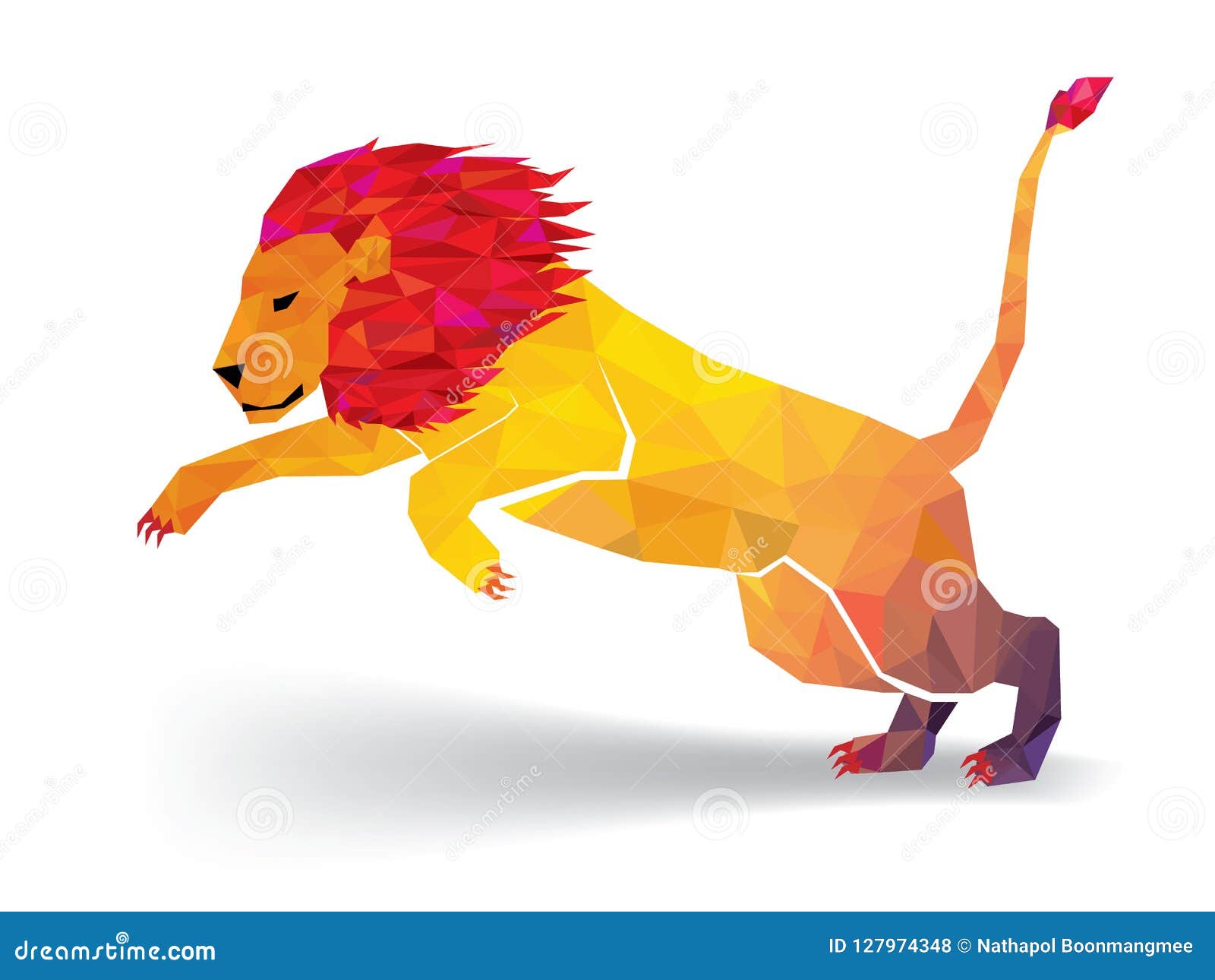 Lion Low Polygon Geometric Pattern Explode - Vector Illustration Stock ...