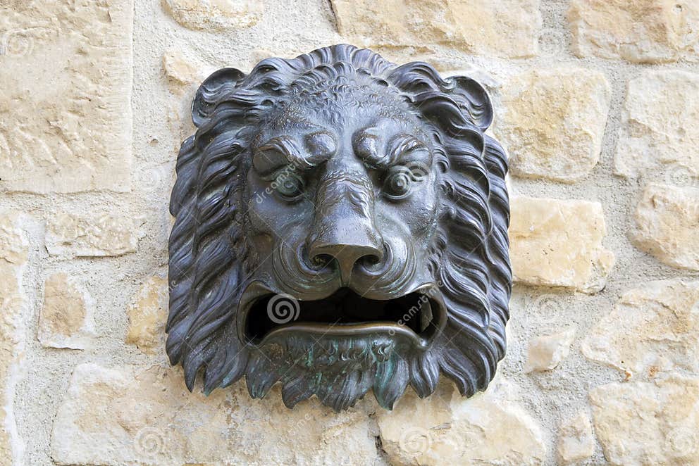 Bronze lion head mailbox stock image. Image of metal - 225271697