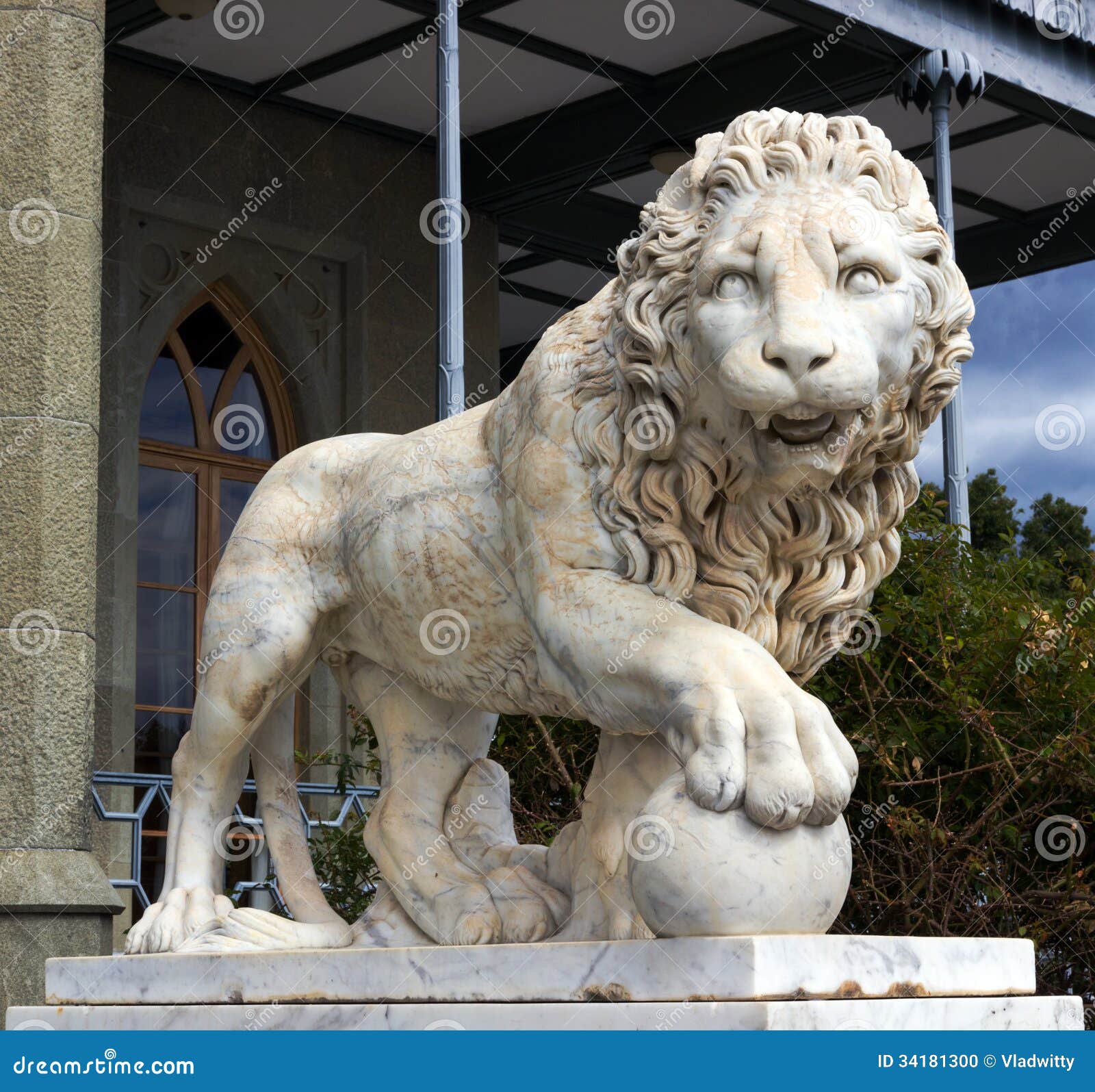 Lion marble sculpture stock photo. Image of interior - 34181300