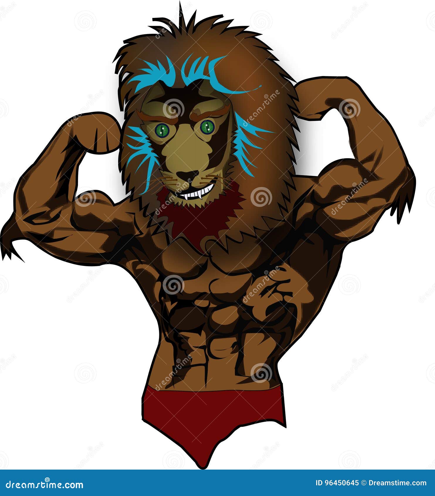 Muscular Man With A Lion Head. Cartoon Vector | CartoonDealer.com ...