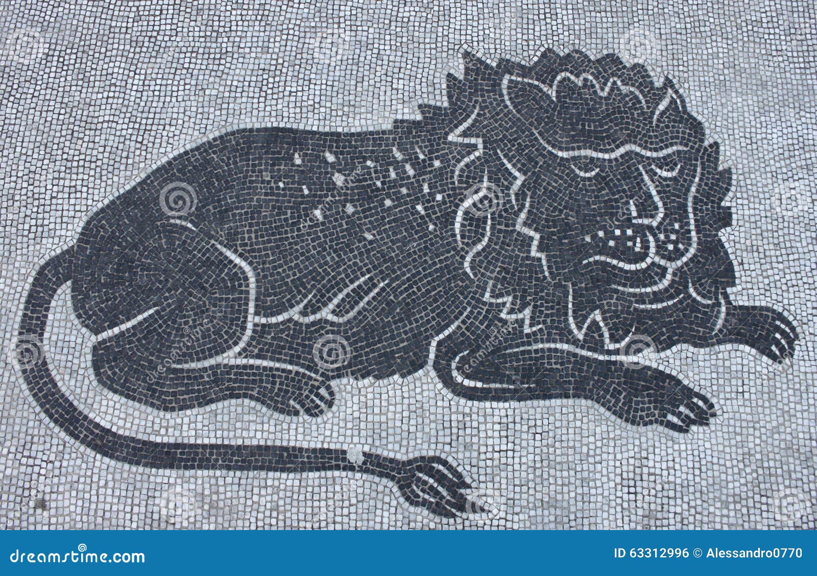 Lion mosaic stock photo. Image of paws, character, detailed - 63312996