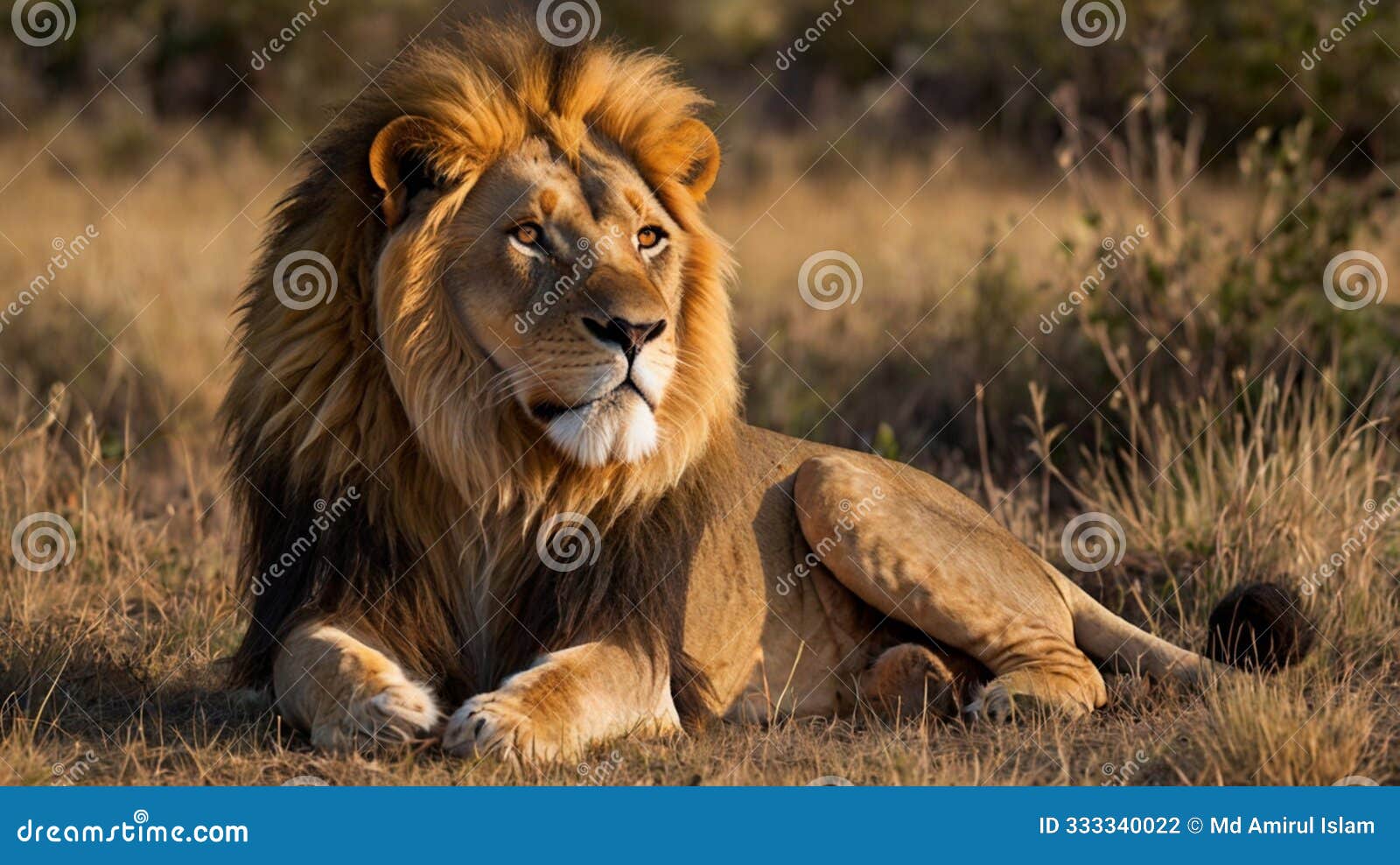 The Lion’s Dominant Stance stock illustration. Illustration of staring ...
