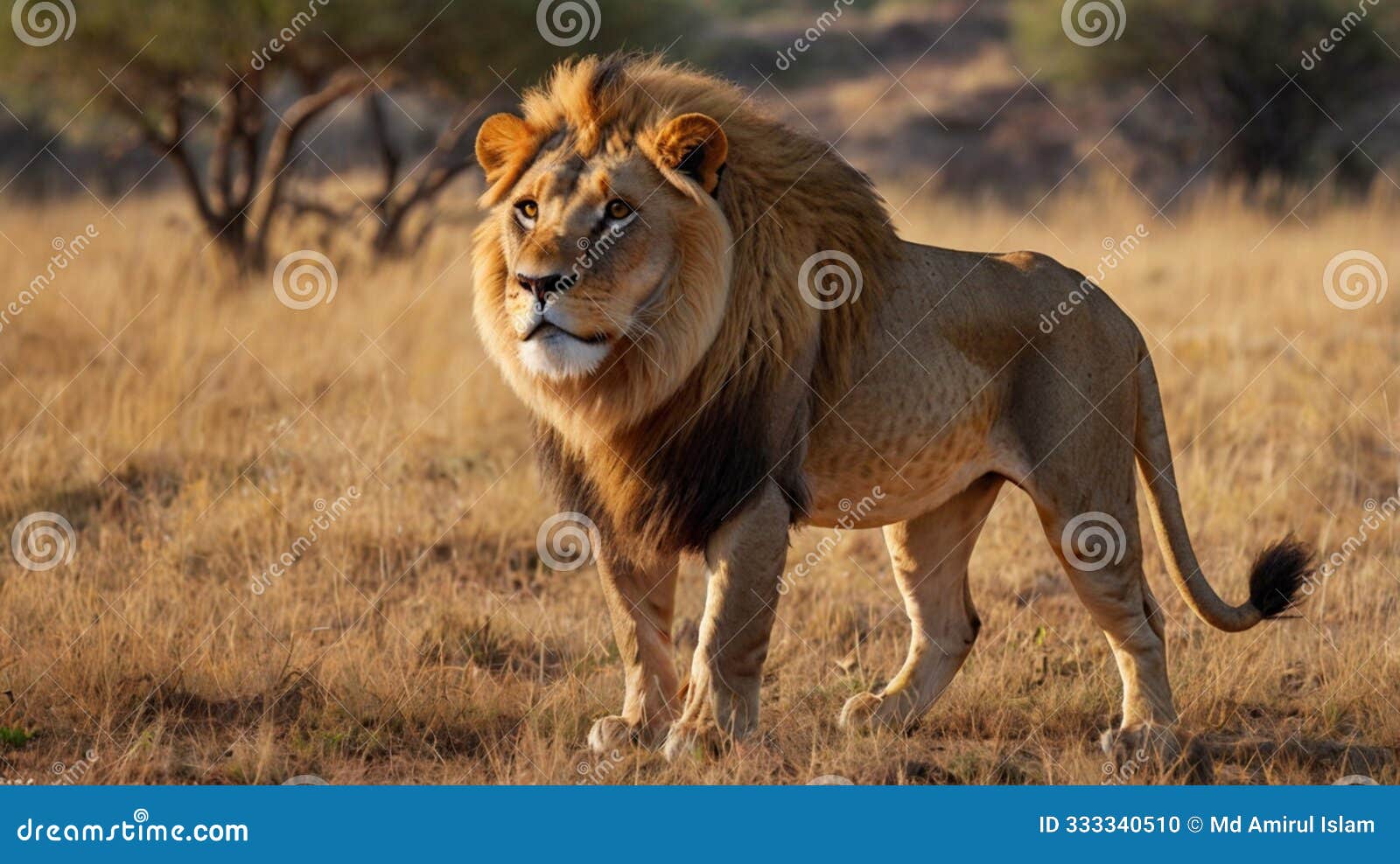 Roaring Confidence: the Lion S Bold Stance Stock Illustration ...