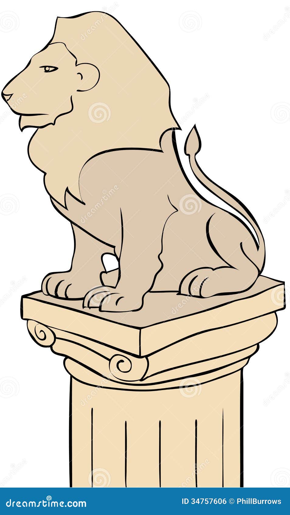 Lion plinth stock vector. Illustration of doric, robust - 34757606