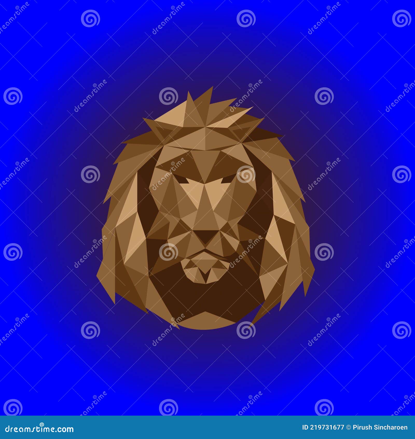 Polygon Lion,Triangular Elements, Artistically Arranged, Form a Lion ...