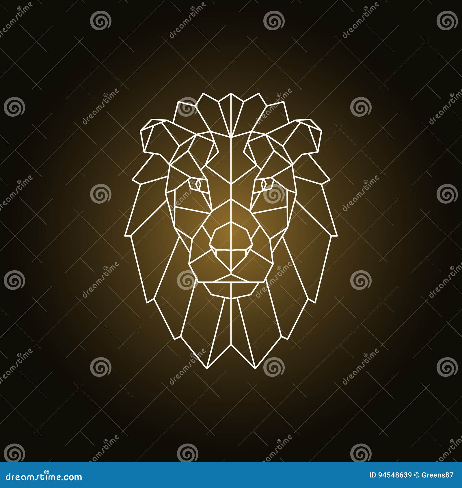 Lion Portrait. Abstract Geometric Design Stock Vector - Illustration of ...