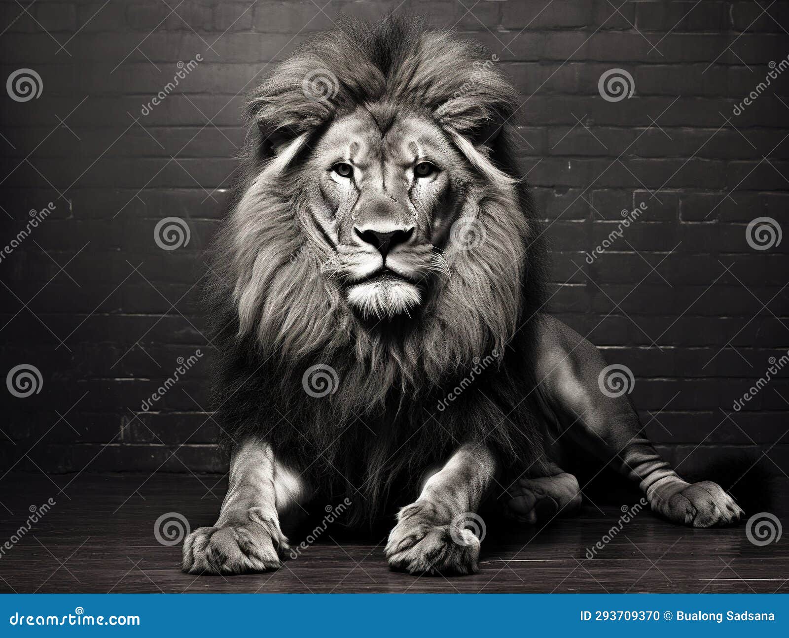 Lion posing for the camera stock illustration. Illustration of posing ...