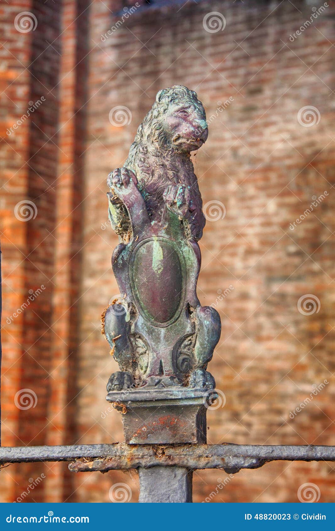 Lion rampant stock image. Image of detail, brick, historic - 48820023