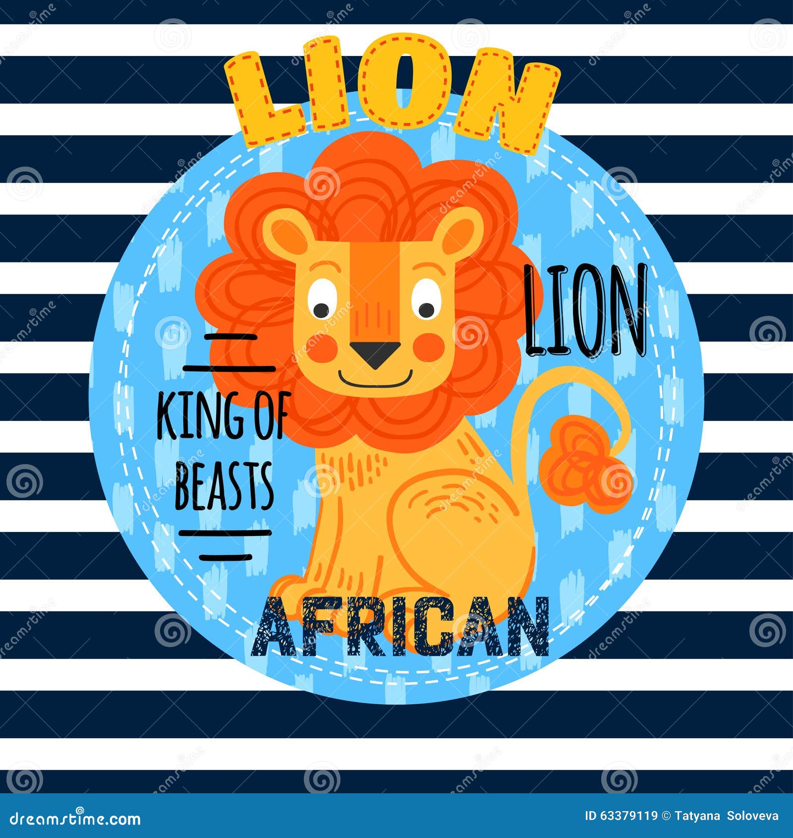 Lion Red with Lettering on a White Background . Stock Vector ...