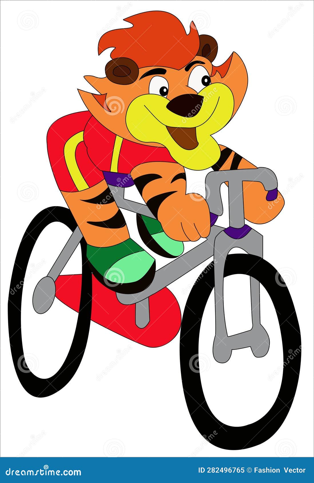 Lion Ride Cycle Print Vector Stock Vector - Illustration of print ...