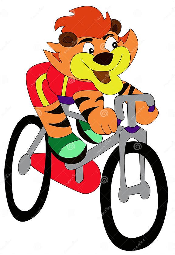 Lion Ride Cycle Print Vector Stock Vector - Illustration of print ...