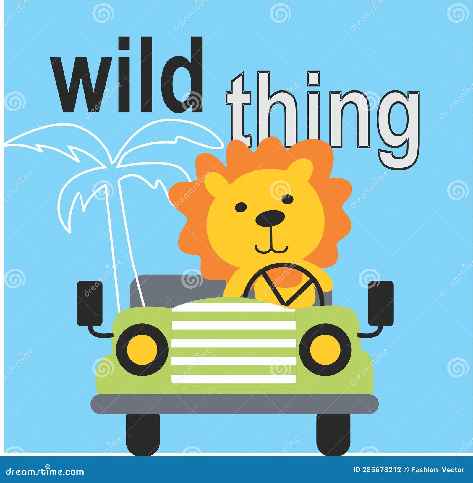 Lion Ride Wild Thing Print Vector Art Stock Vector - Illustration of ...