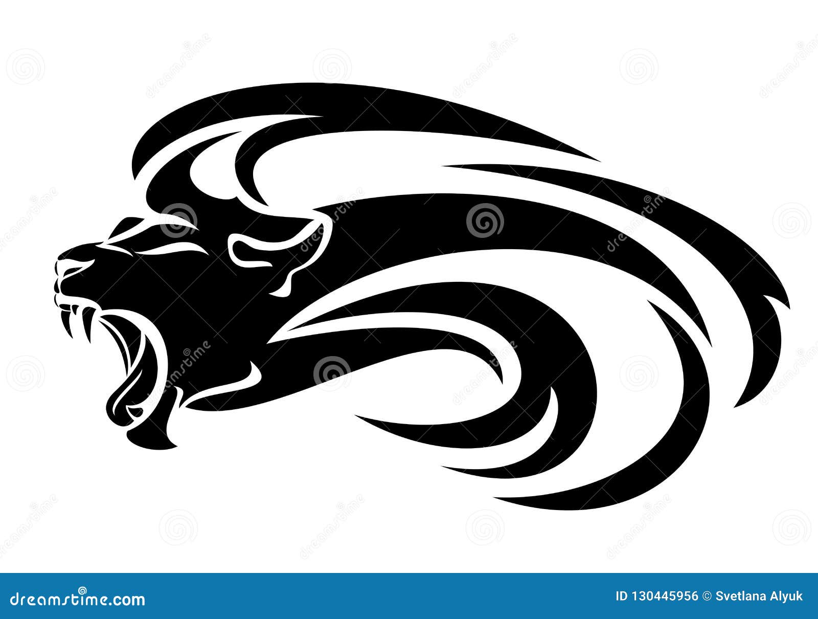 Lion Roar Black Vector Design Stock Vector - Illustration of vector ...