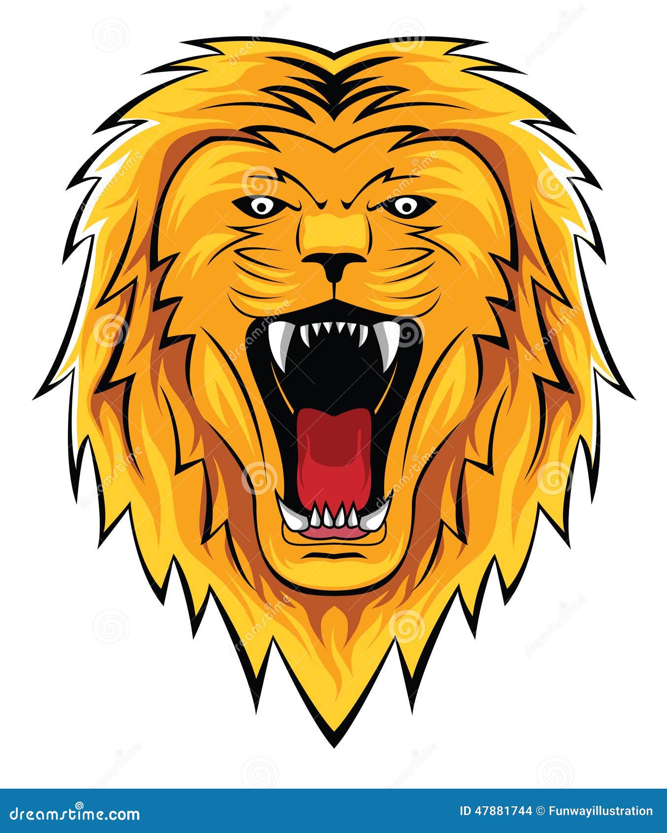 Lion roar stock vector. Illustration of contour, heraldic - 47881744