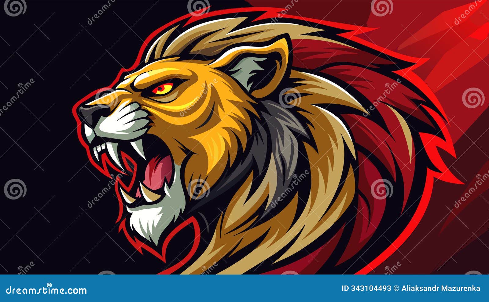 Lion Roar Logo Vector Design Stock Illustration - Illustration of tiger ...