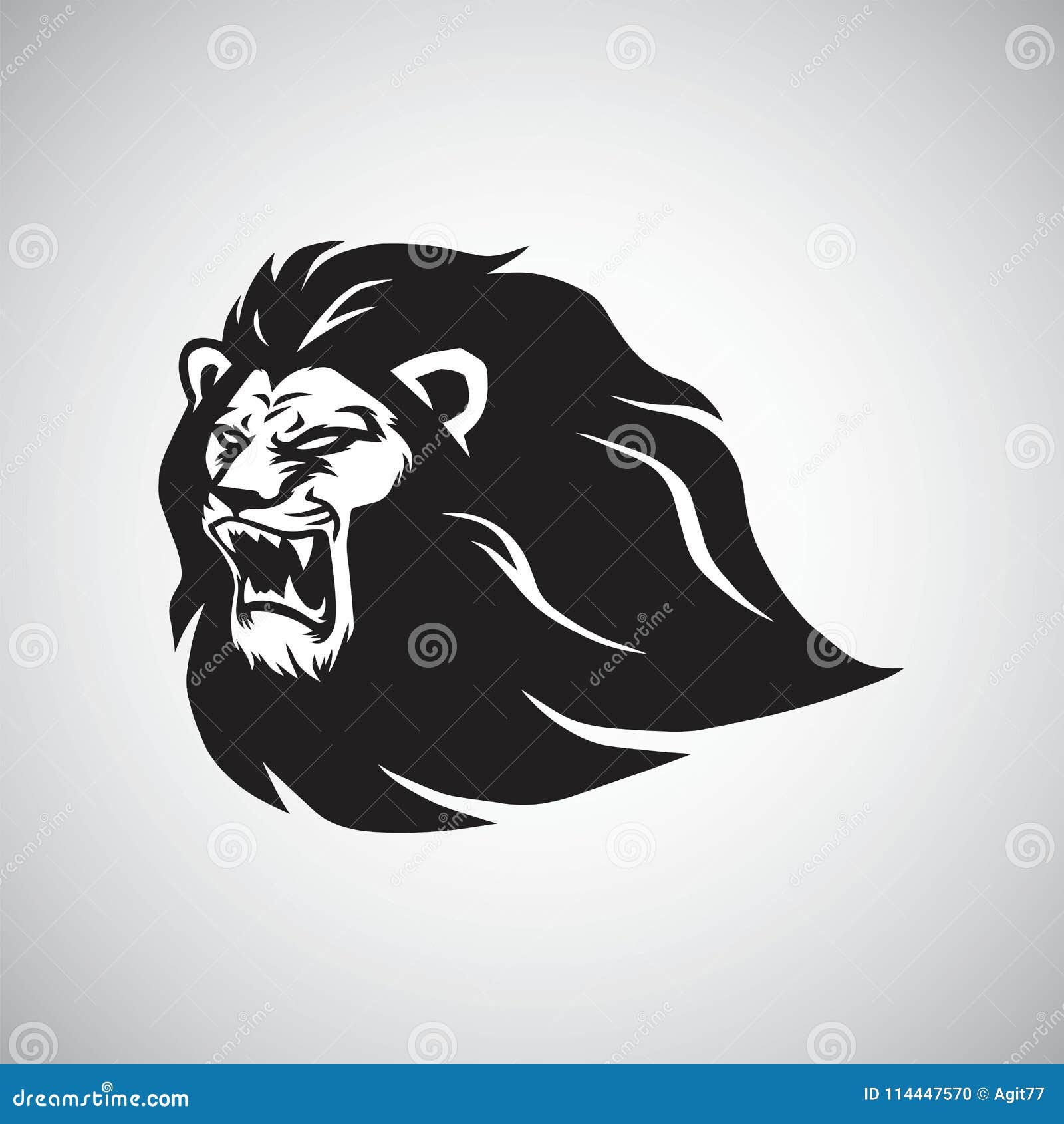 Lion Roar Logo Vector Mascot Design Stock Vector - Illustration of ...