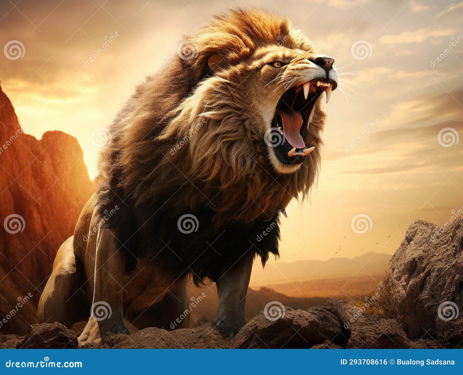 Lion roar stock illustration. Illustration of imagine - 293708616