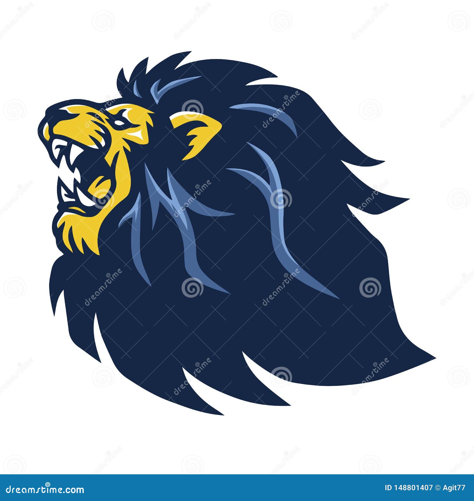 Lion Roaring Beast Mascot Vector Logo Design Stock Vector ...