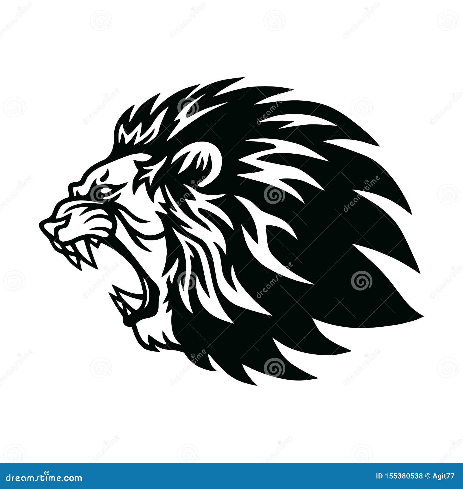 Lion Roaring Head Logo Vector Mascot Icon Design Stock Vector ...