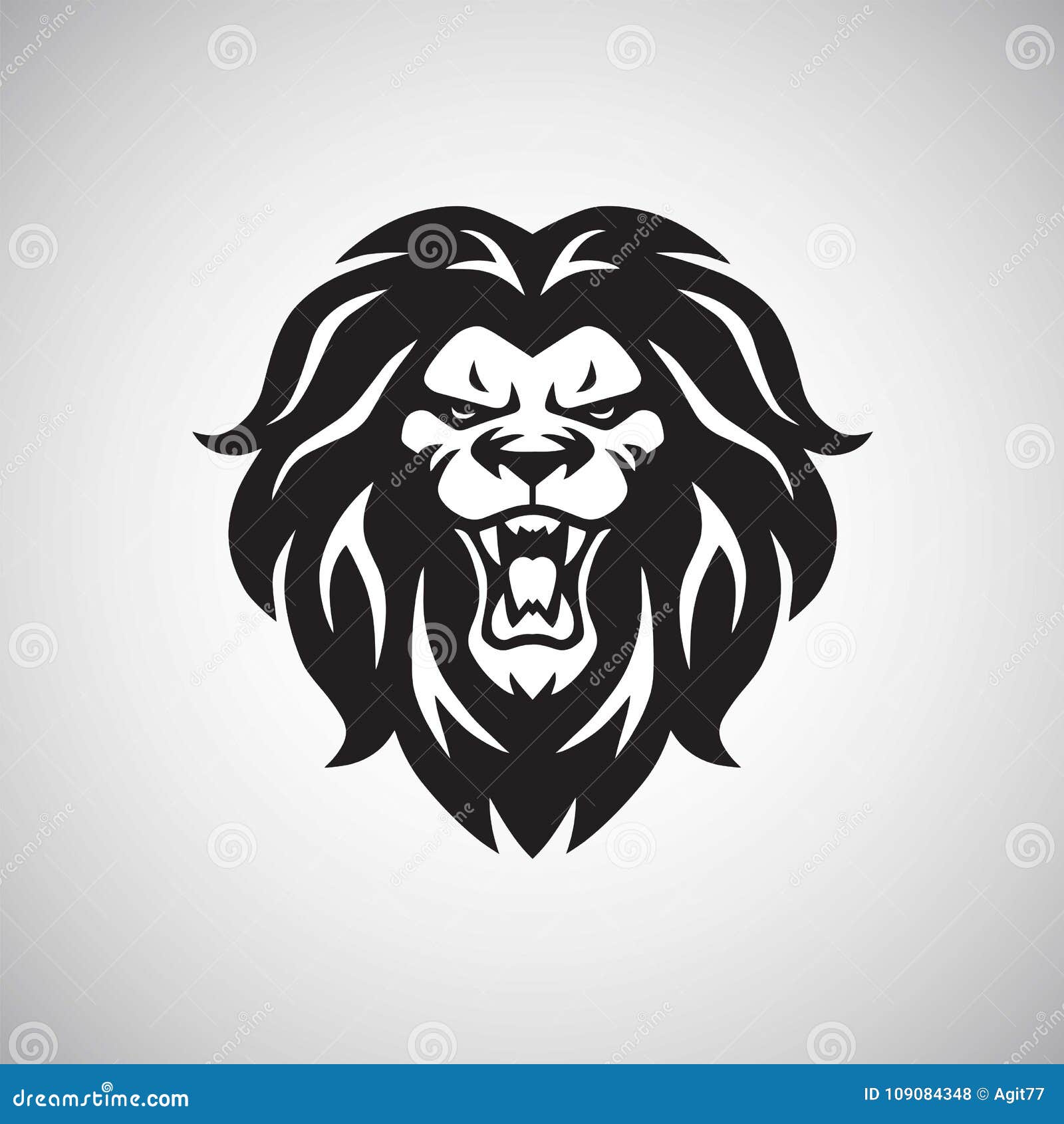 Lion Roaring Logo Vector Design Fâché Illustration de Vecteur ...
