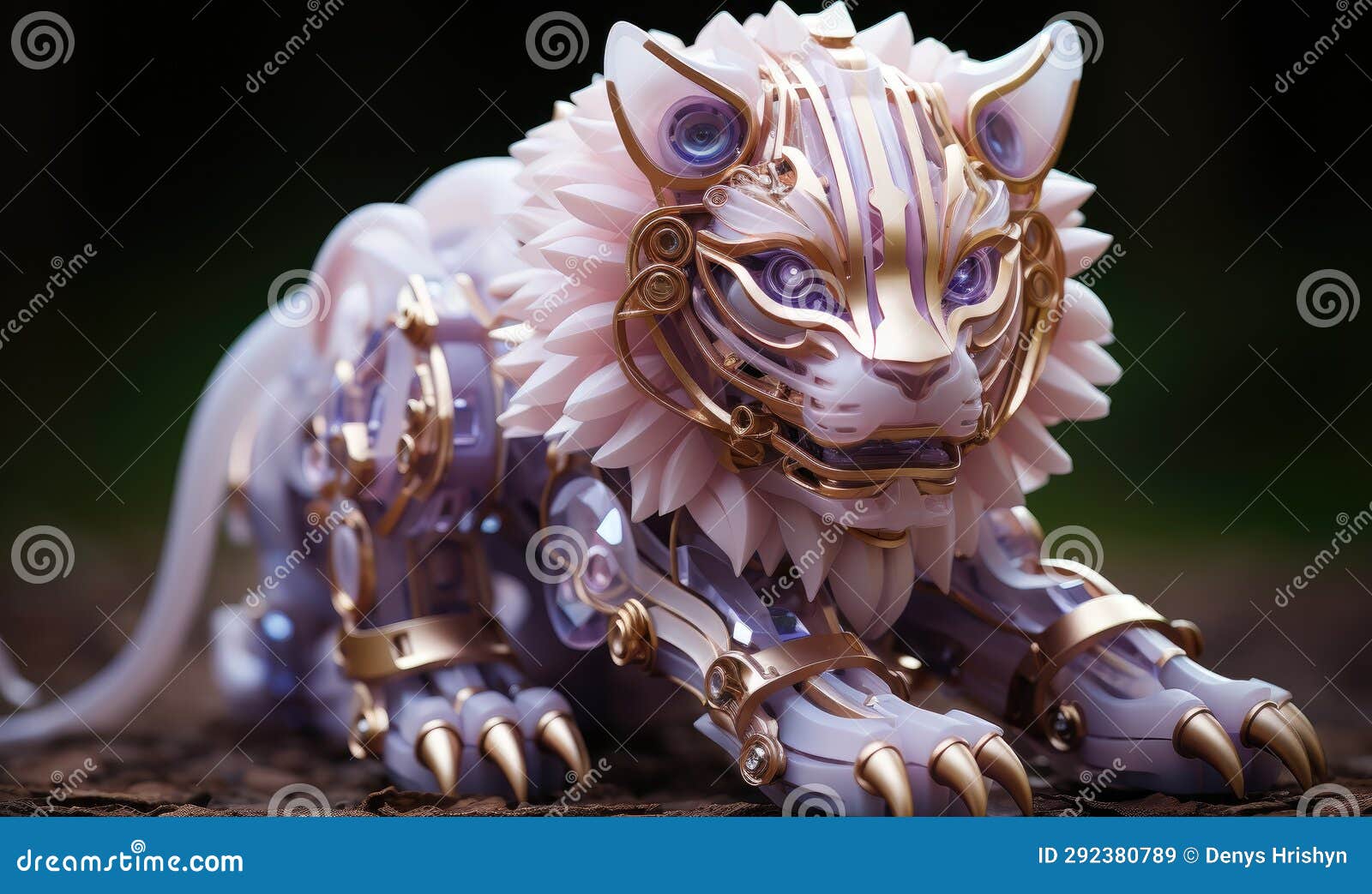 The Lion Robot Roared with Mechanical Power and Grace Stock ...