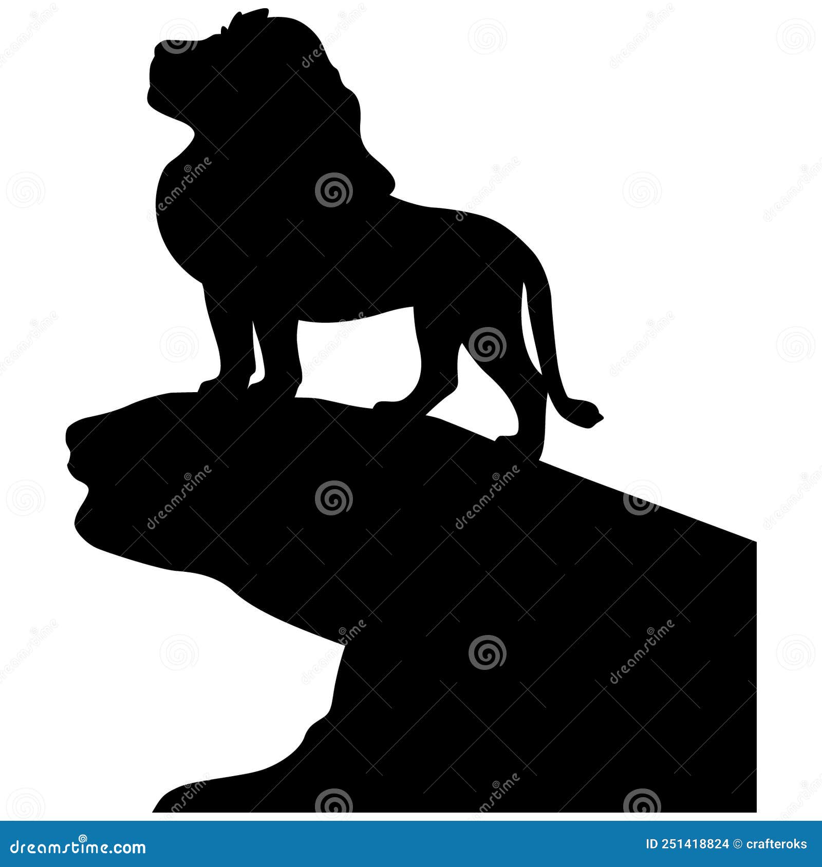 Lion on a Rock EPS Vector File Stock Illustration - Illustration of ...