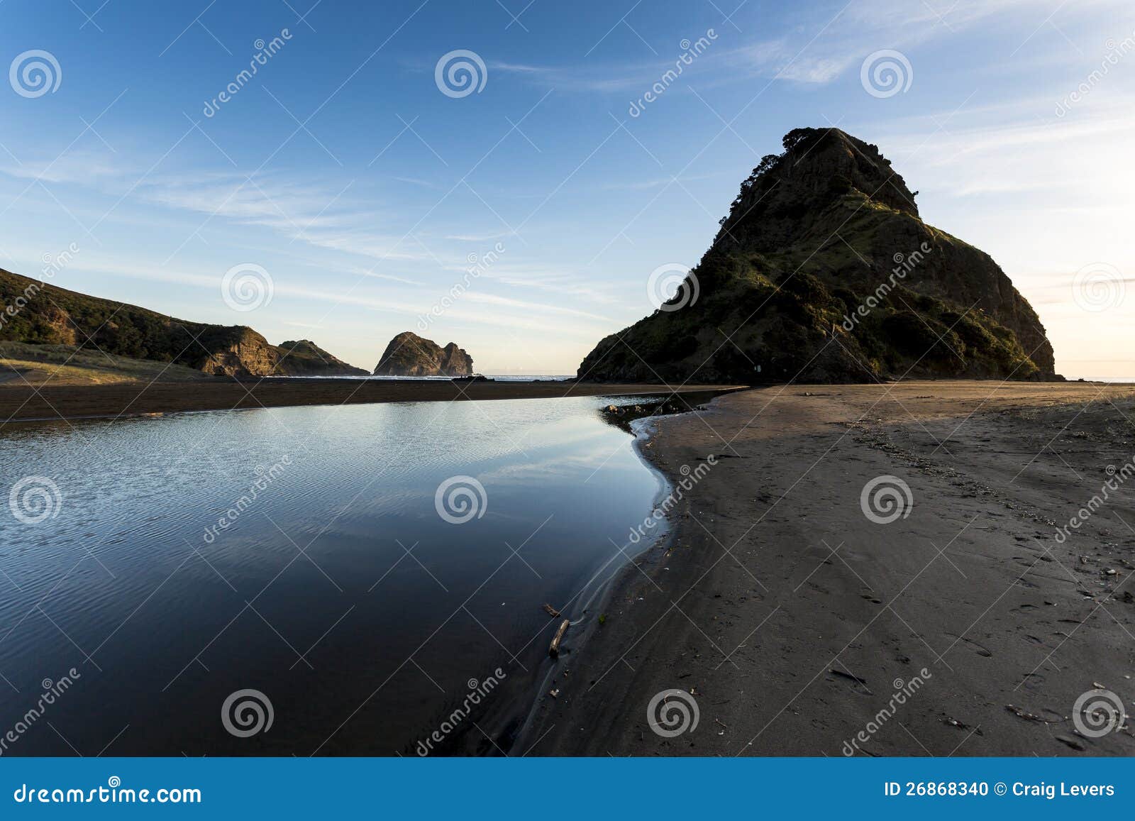 Lion Rock, Piha Beach stock photo. Image of piha, west - 26868340