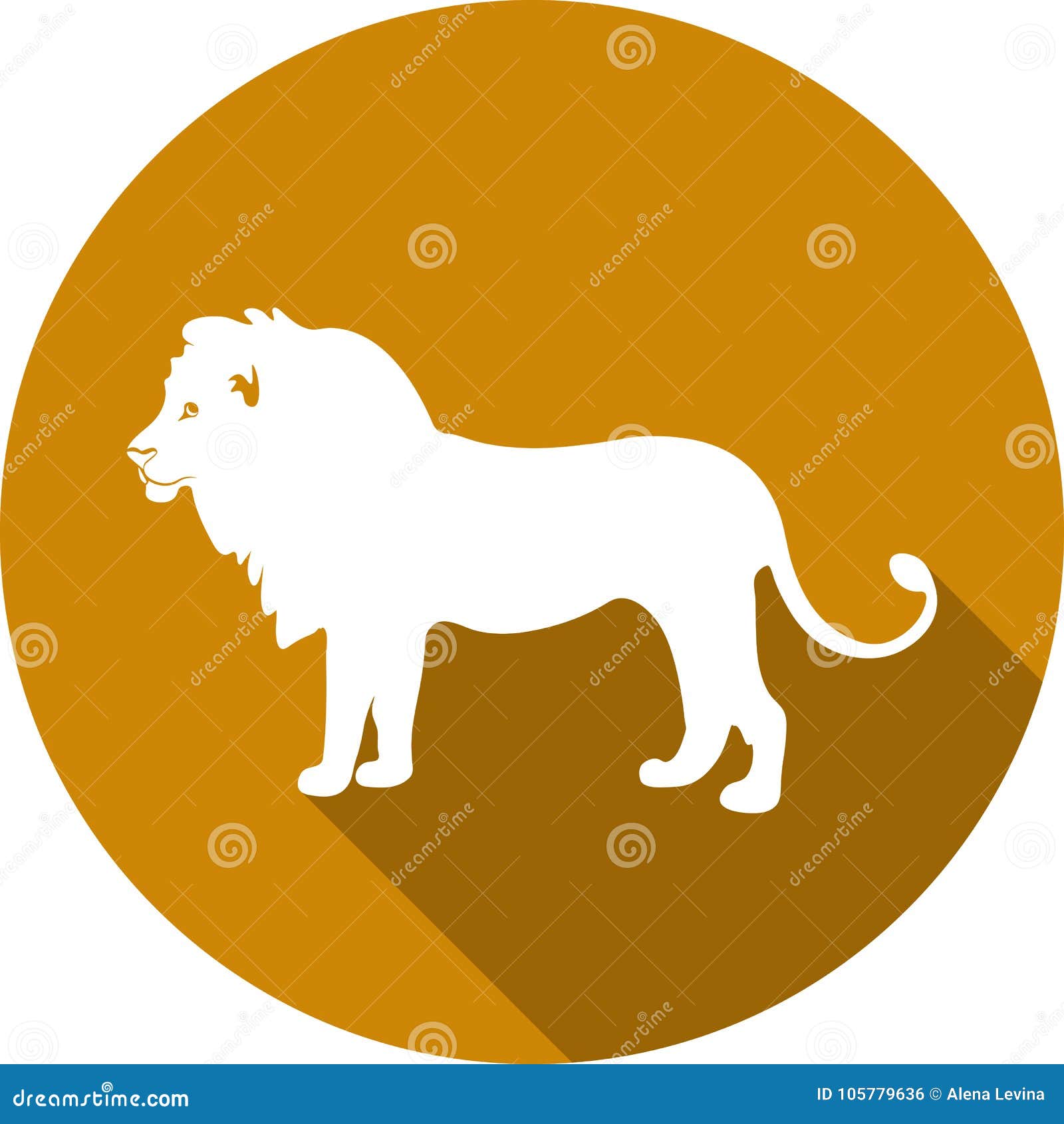 Lion round icon stock vector. Illustration of leader - 105779636