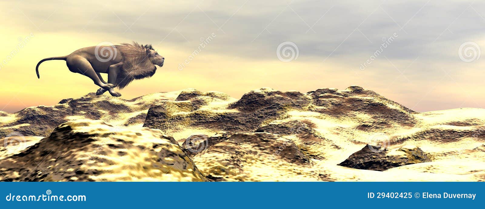 The Lion Is Chasing An Impala In An African Savanna Cartoon Vector ...