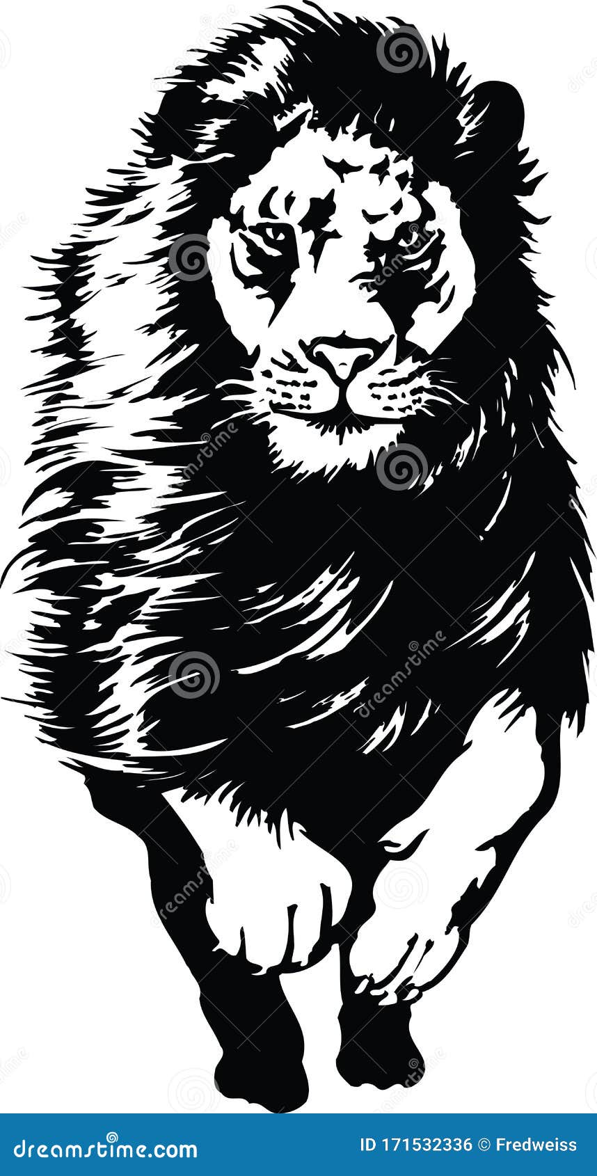 Lion Running Silhouettes Vector Illustration | CartoonDealer.com #41105580