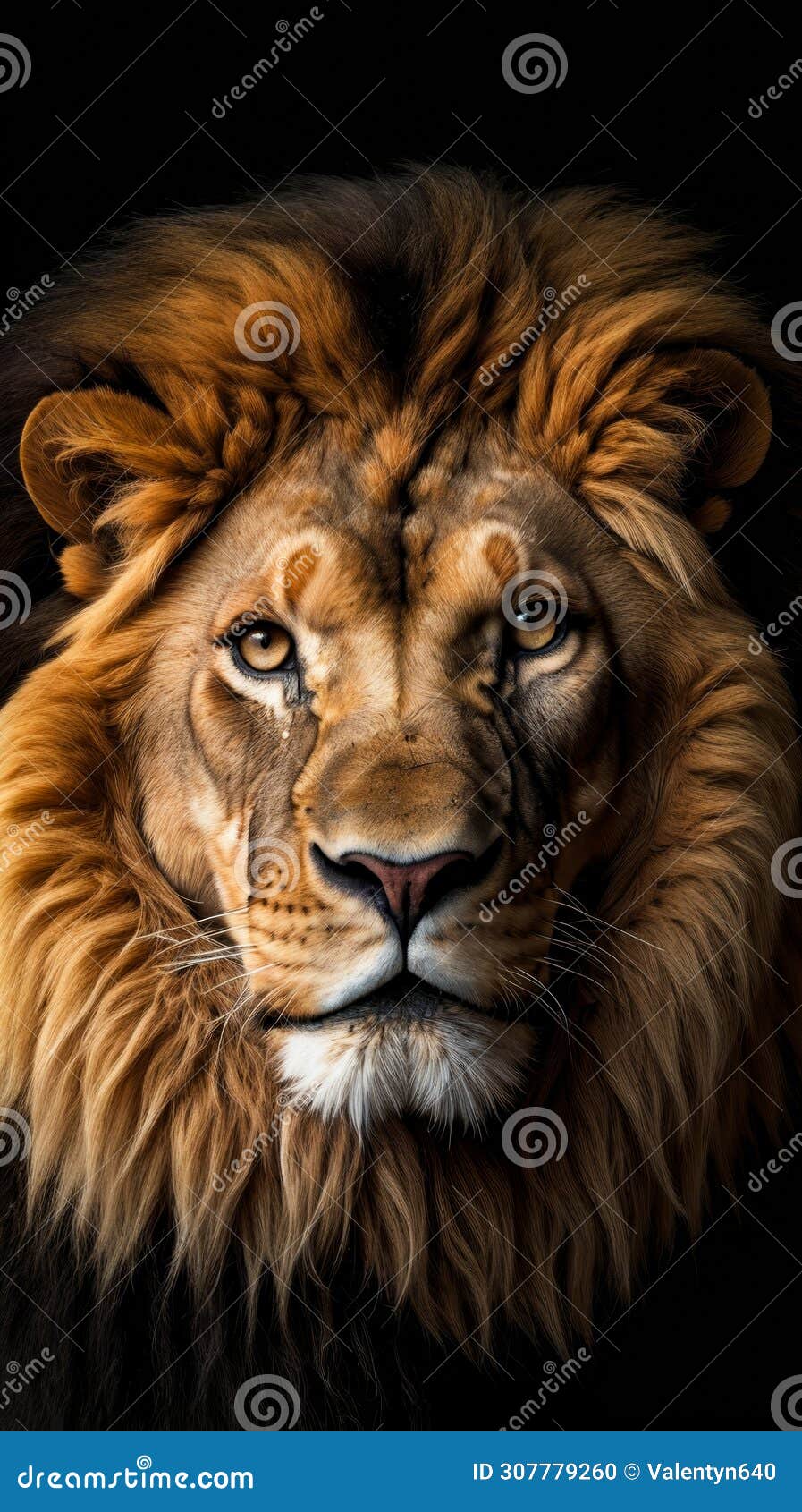 Lion S Face with Brown and Tan Fur and One Eye Open. Generative AI ...
