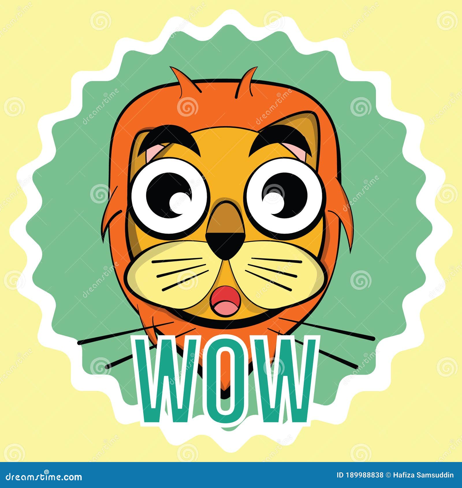 Lion Saying Wow. Vector Illustration Decorative Design Stock Vector ...