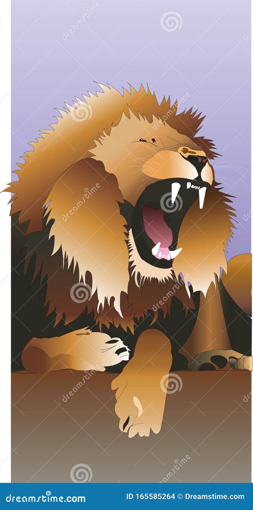 Lion Screaming Banner. Generate Ai Royalty-Free Stock Photography ...