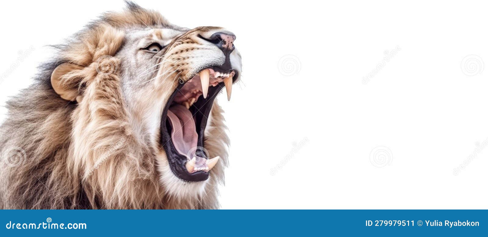 Lion Screaming Banner. Generate Ai Stock Illustration - Illustration of ...