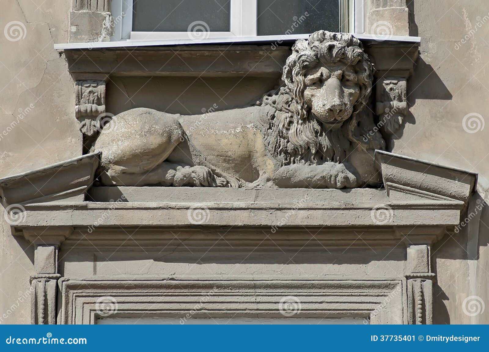 Lion Sculpture on the Building Facade Stock Image - Image of ...