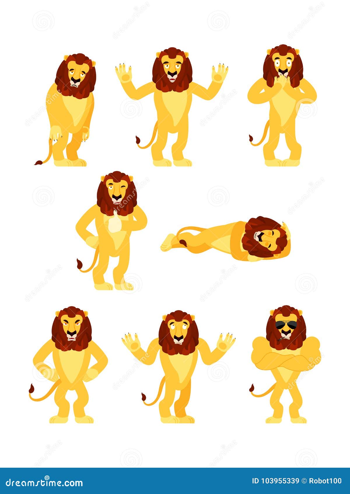 Yoga Lion Pose Cartoon Vector Illustration Monochrome 80869217