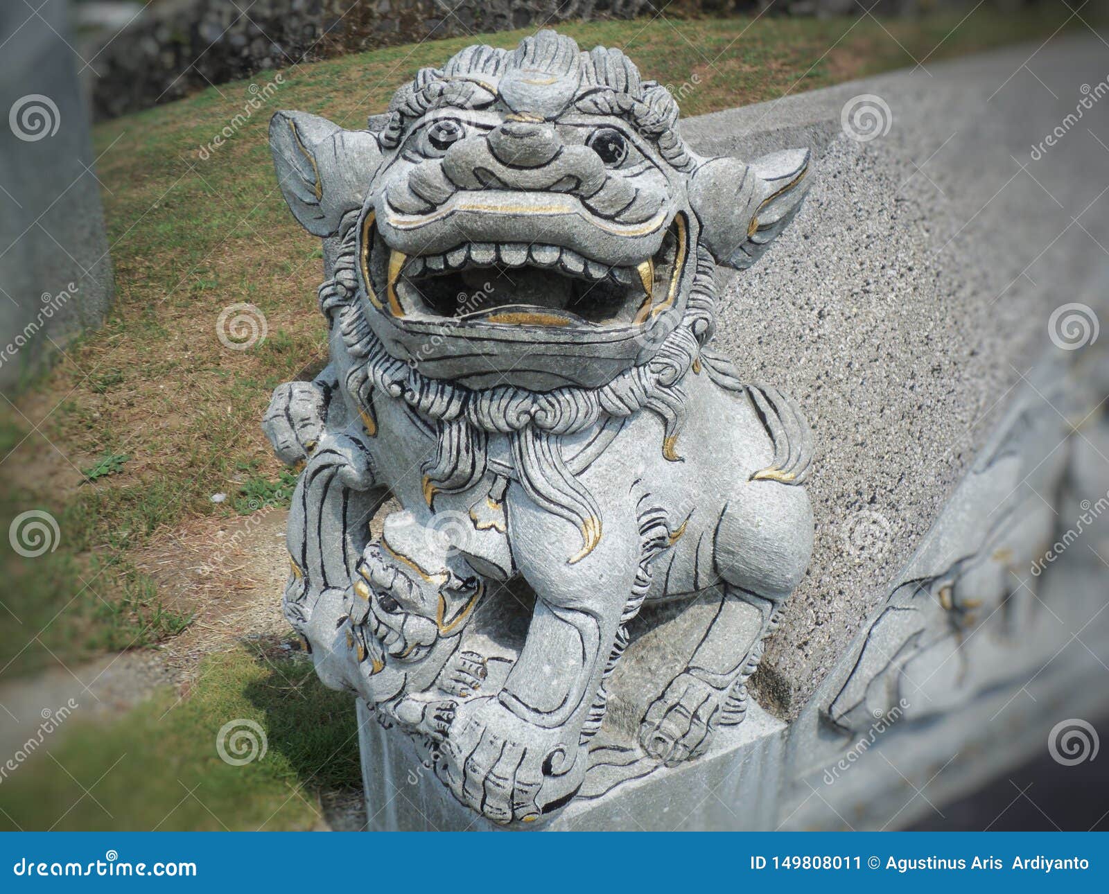 Lion-shaped Stone Statue of Fire Stock Image - Image of place, capital ...