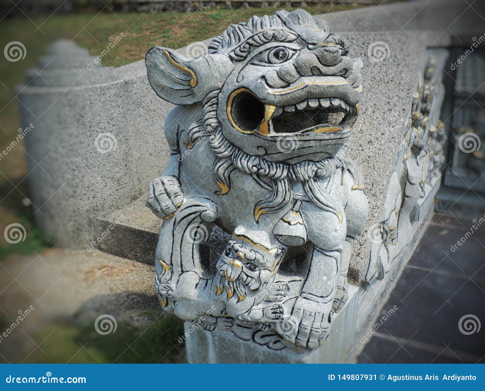 Lion-shaped Stone Statue of Fire Stock Image - Image of lion, beautiful ...