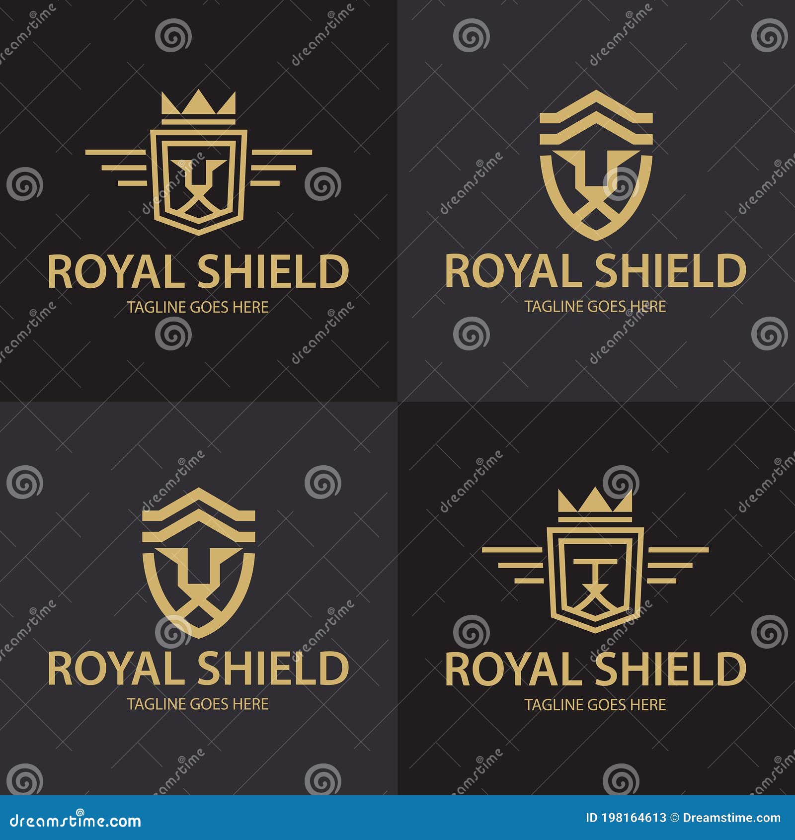 Royal Shield Icon stock vector. Illustration of hotel - 198164613