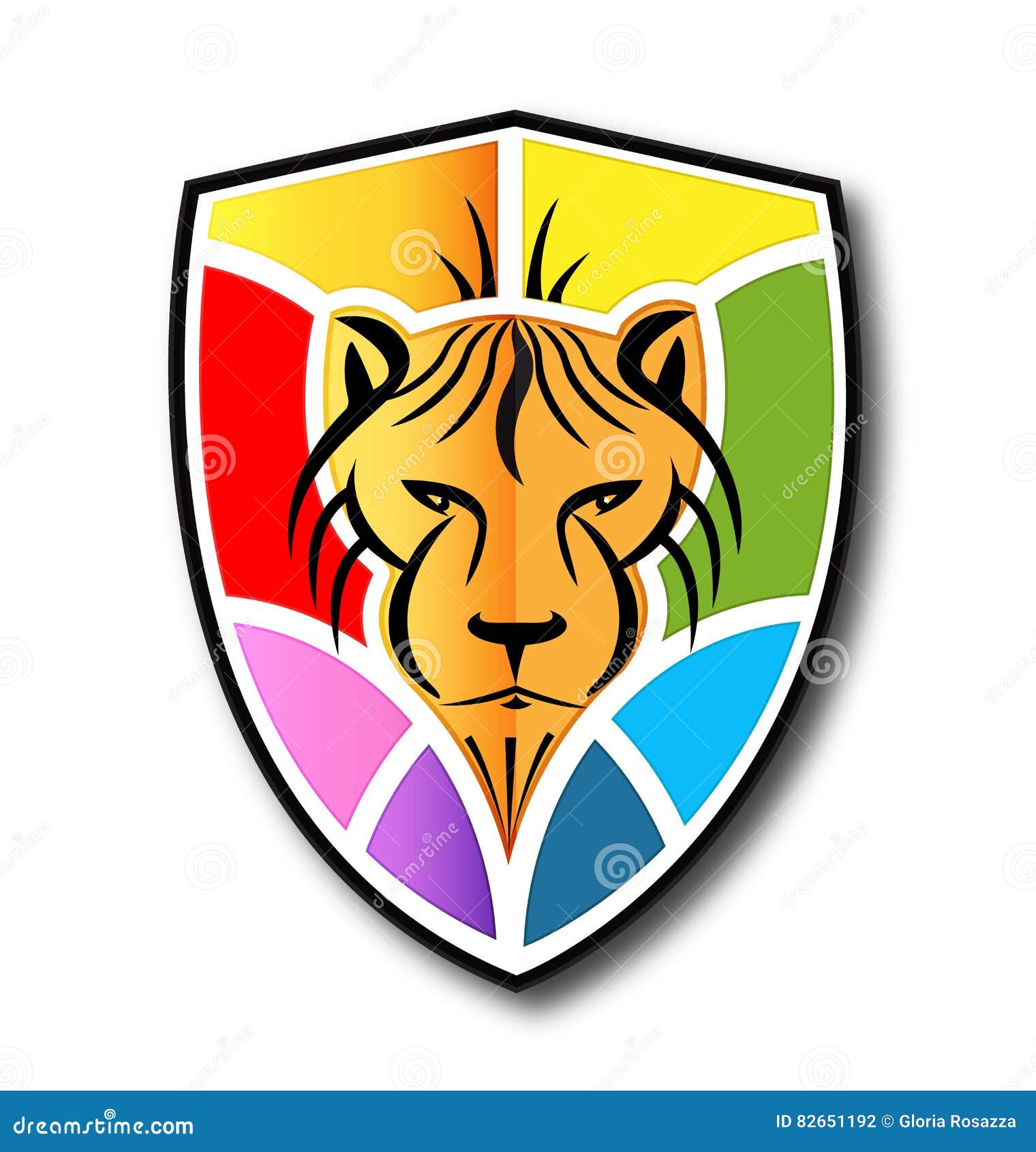 Lion shield colorful stock vector. Illustration of africa - 82651192