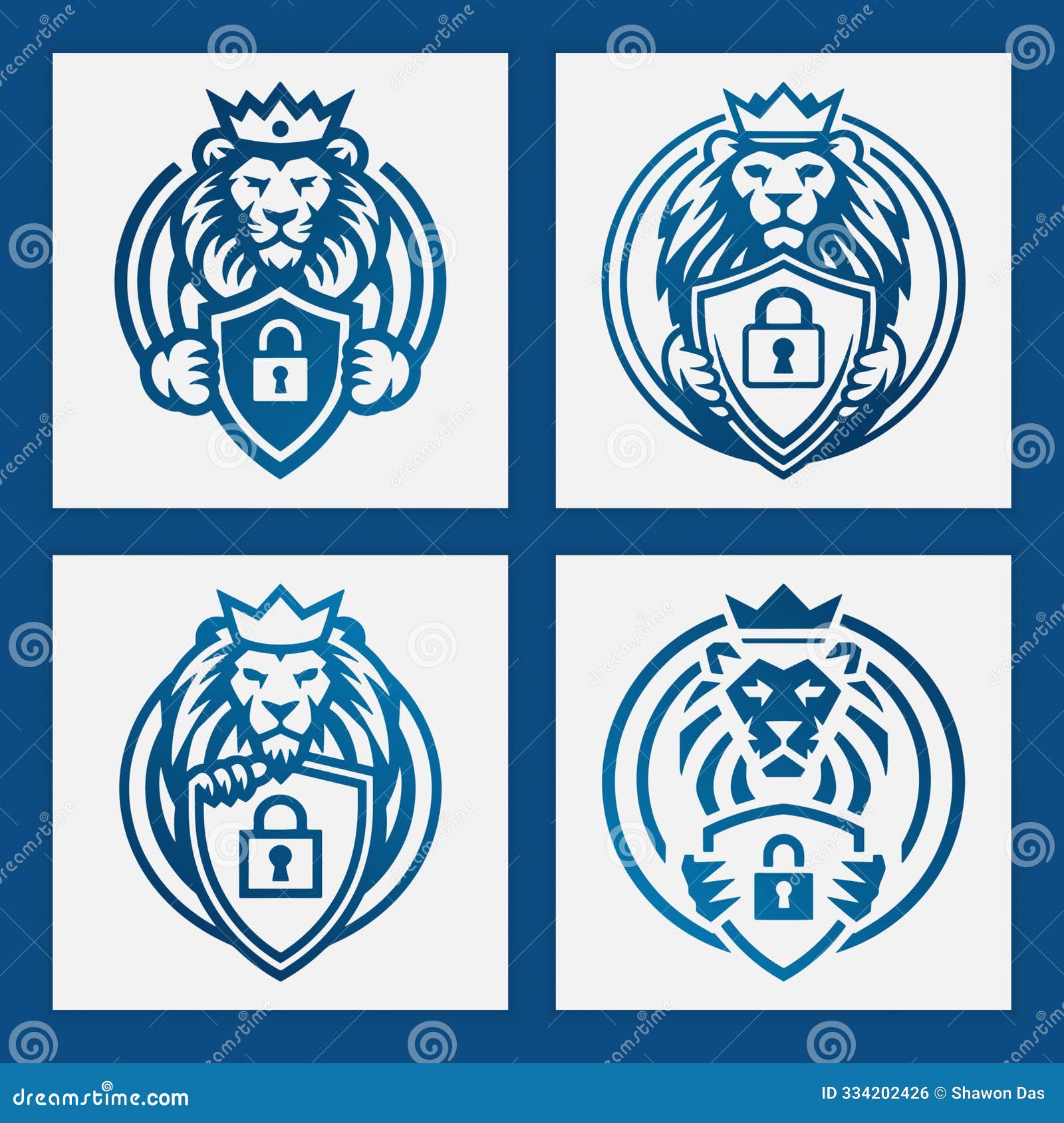 Lion Shield Lock Logo, Perfect for Security and Tech Brands Stock ...