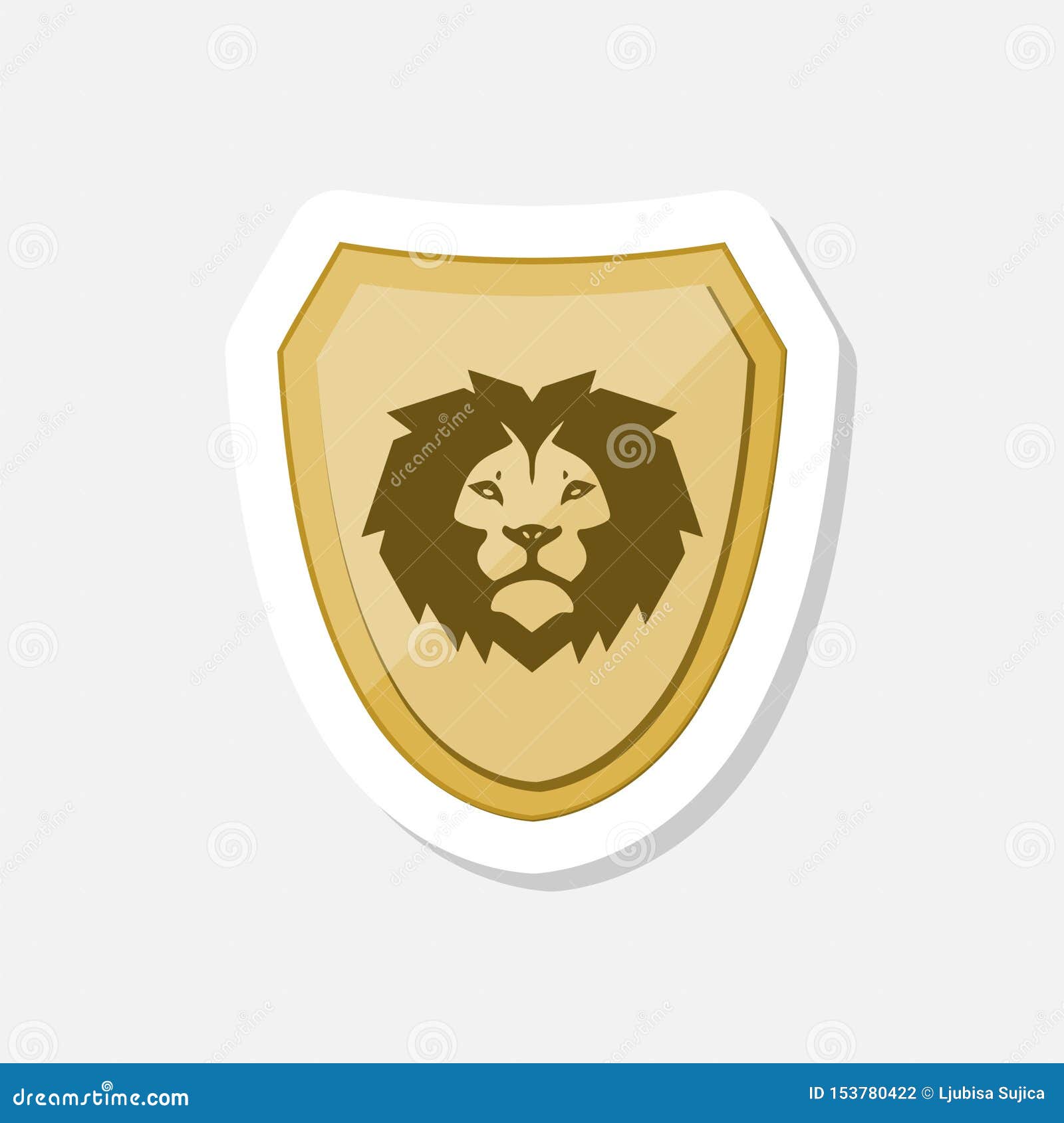 Lion Shield Logo Design Template, Lion Head Sticker Stock Vector ...