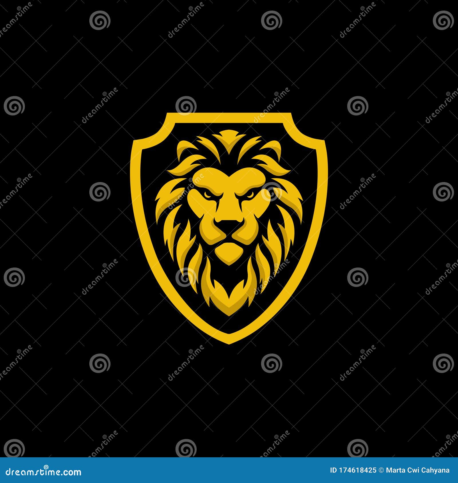 Lion Shield Logo Vector Design Stock Vector - Illustration of lion ...
